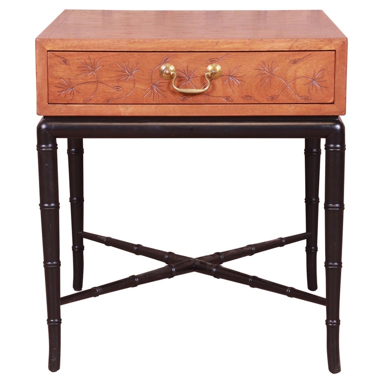 Kittinger Hollywood Regency Faux Bamboo Occasional Side Table, Circa ...