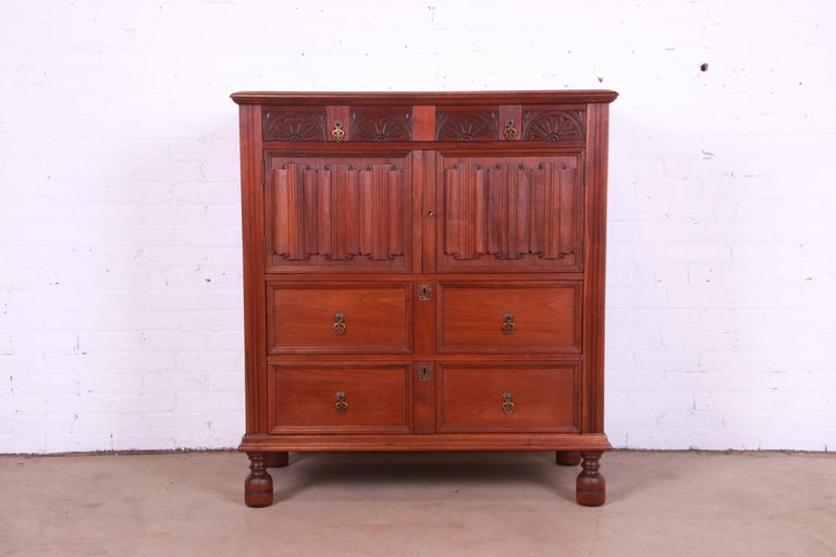 Kittinger William and Mary Carved Walnut Gentleman's Chest, Newly ...