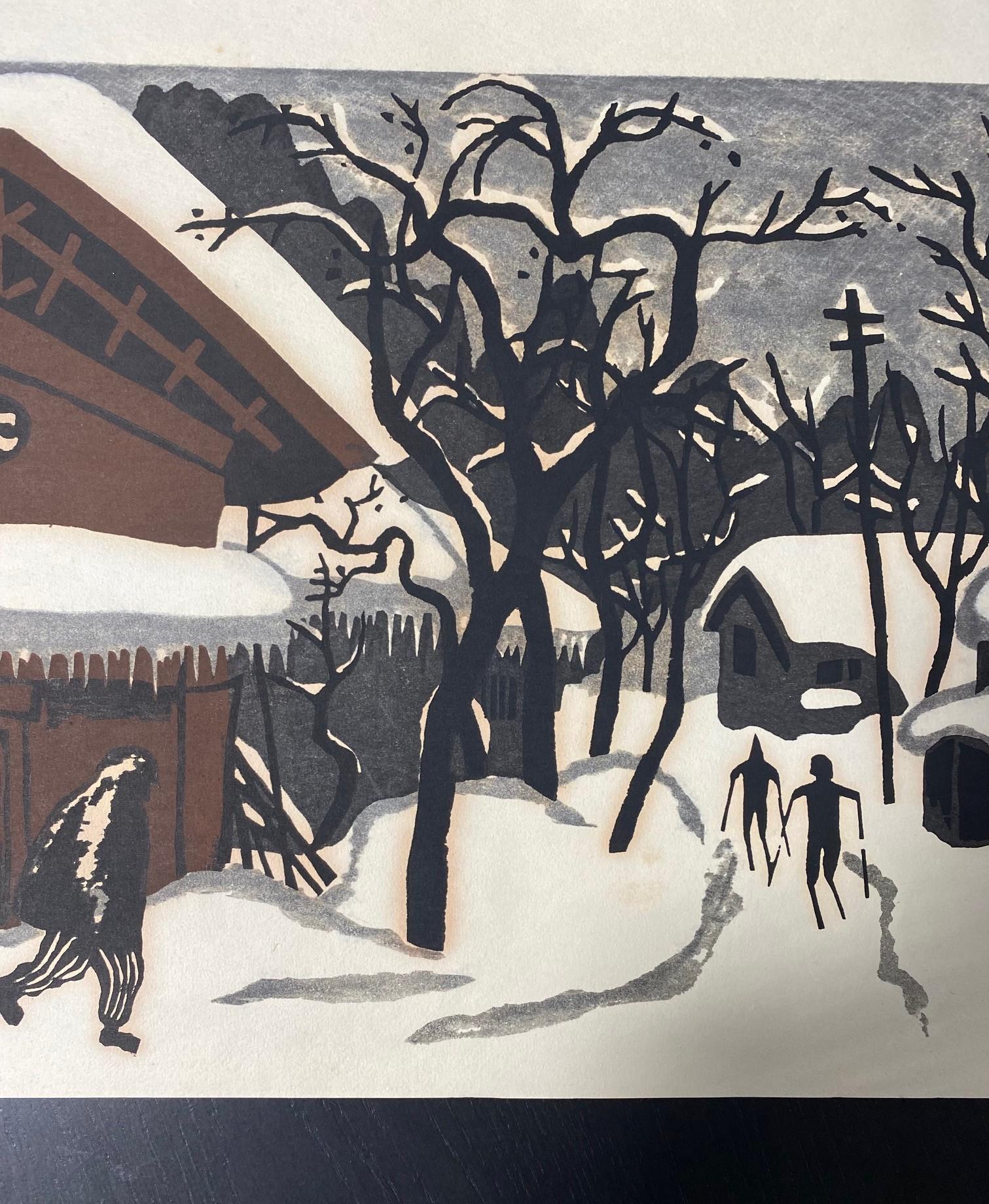 Kiyoshi Saito Signed Sealed Japanese Woodblock Print Winter in Aizu the ...