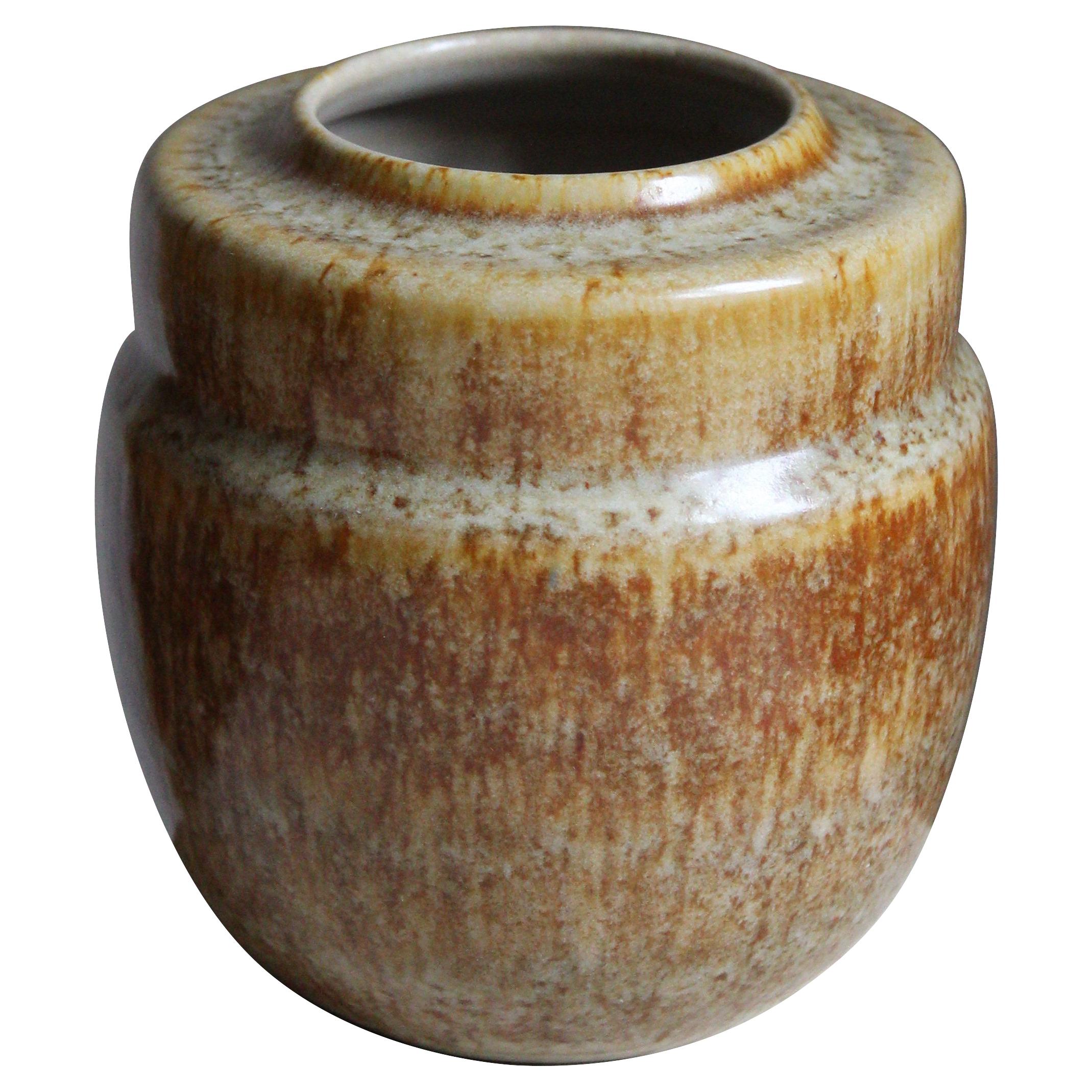 Swedish Studio Pottery, Organic Freeform Vase, Hand Painted and Dated ...