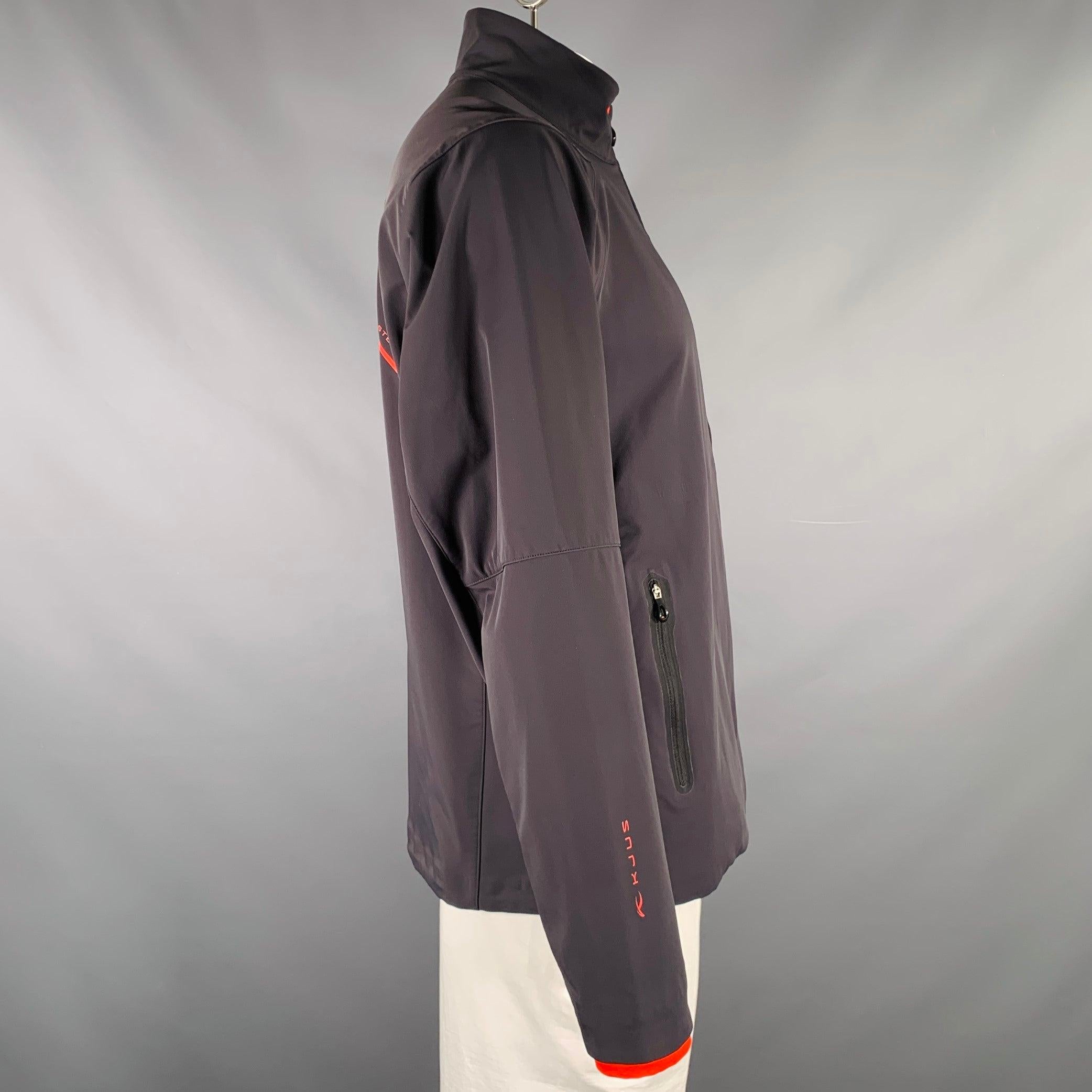 KJUS Size XL Charcoal Grey Nylon Spandex Zip Up Jacket For Sale at 1stDibs