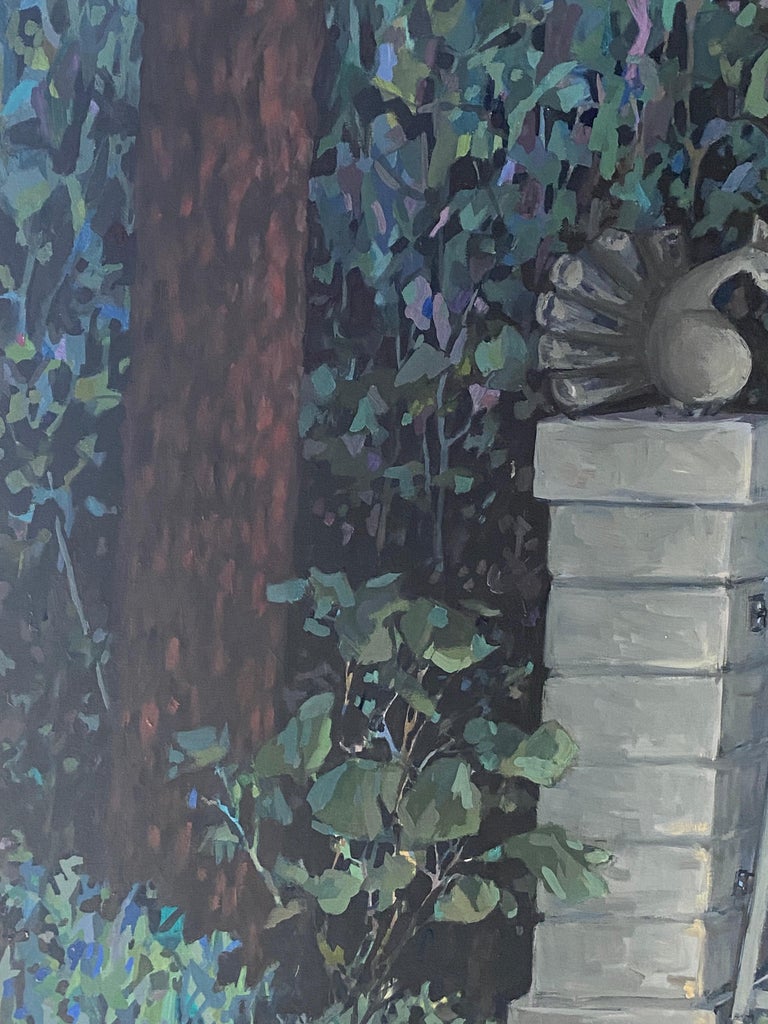 KK Kozik - Broken Gate, Vertical Night Landscape, Green Trees, Stone ...