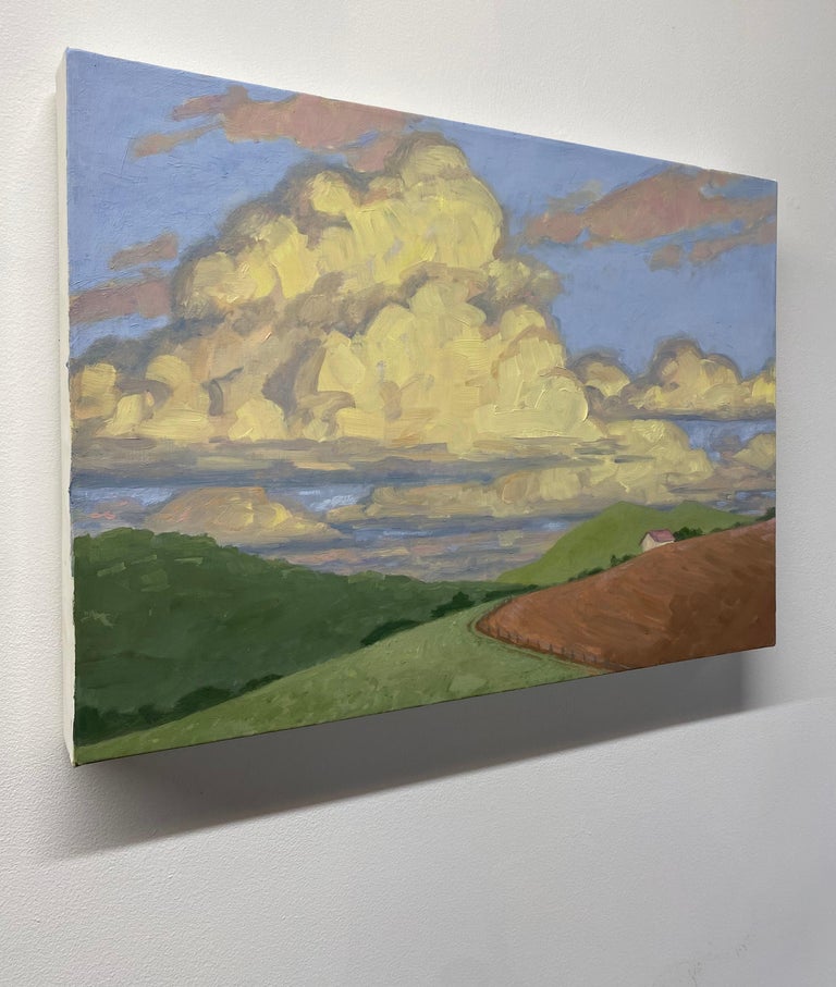 KK Kozik - Late Afternoon, Green Hills, Fields, Blue Periwinkle Sky ...