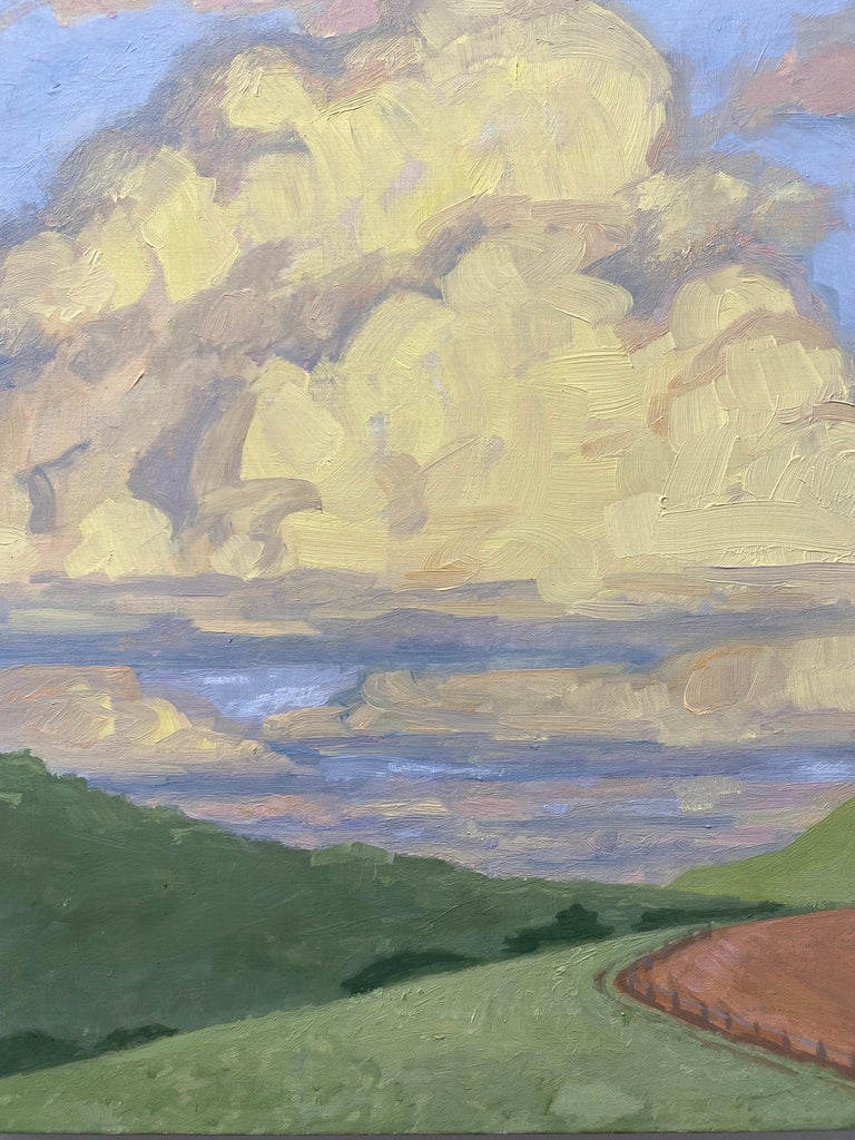 KK Kozik - Late Afternoon, Green Hills, Fields, Blue Periwinkle Sky ...