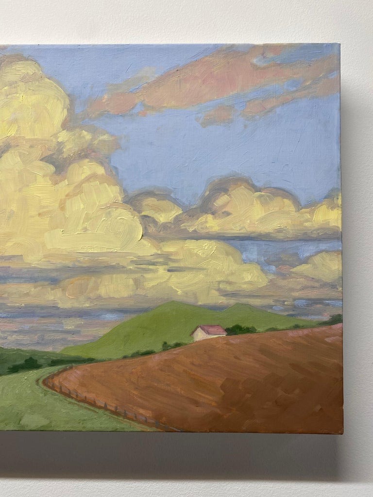 KK Kozik - Late Afternoon, Green Hills, Fields, Blue Periwinkle Sky ...