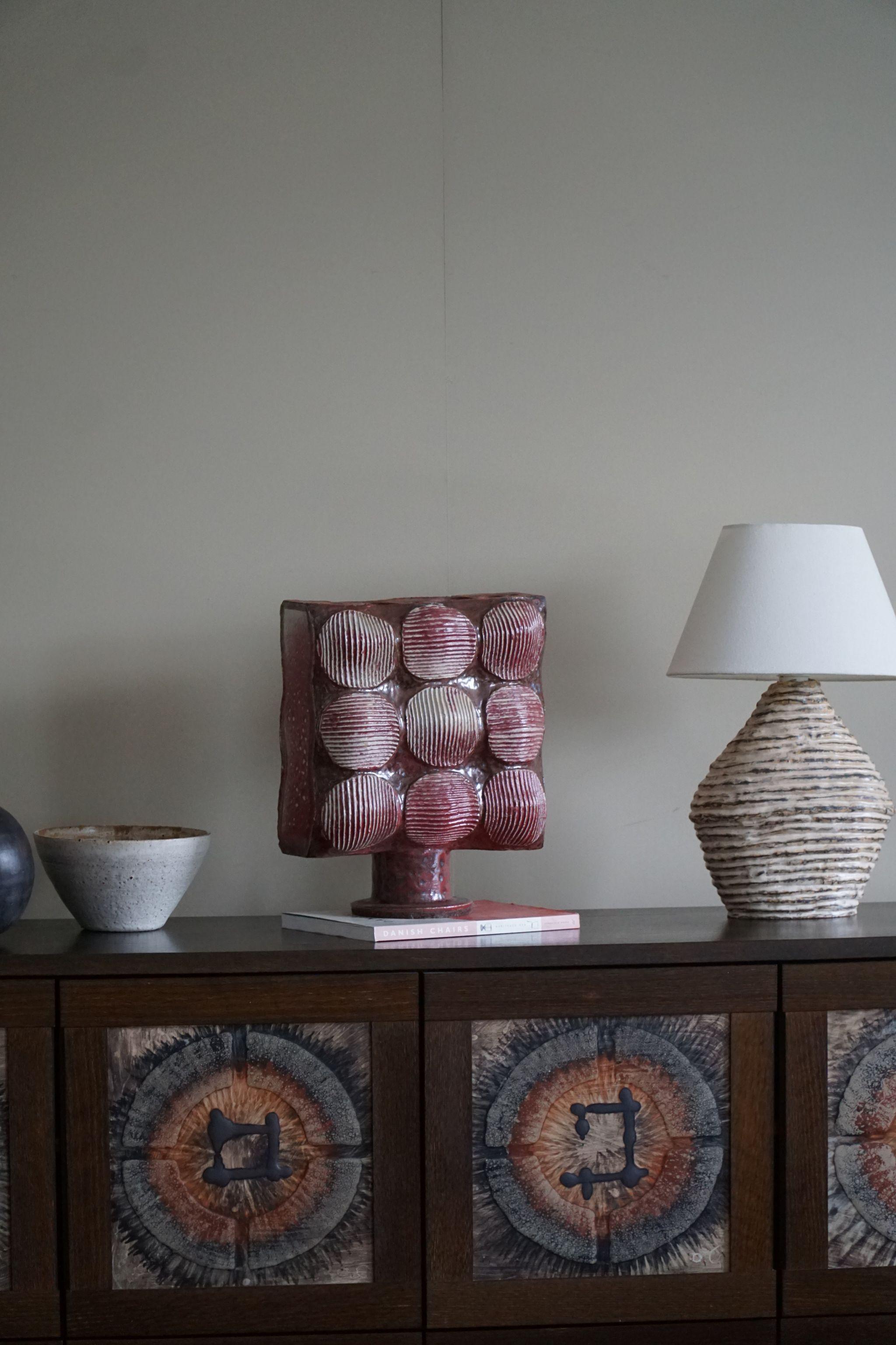 Klaus Nærø, Ceramic Sculpture in Various Red Colors, Danish Mid Century ...