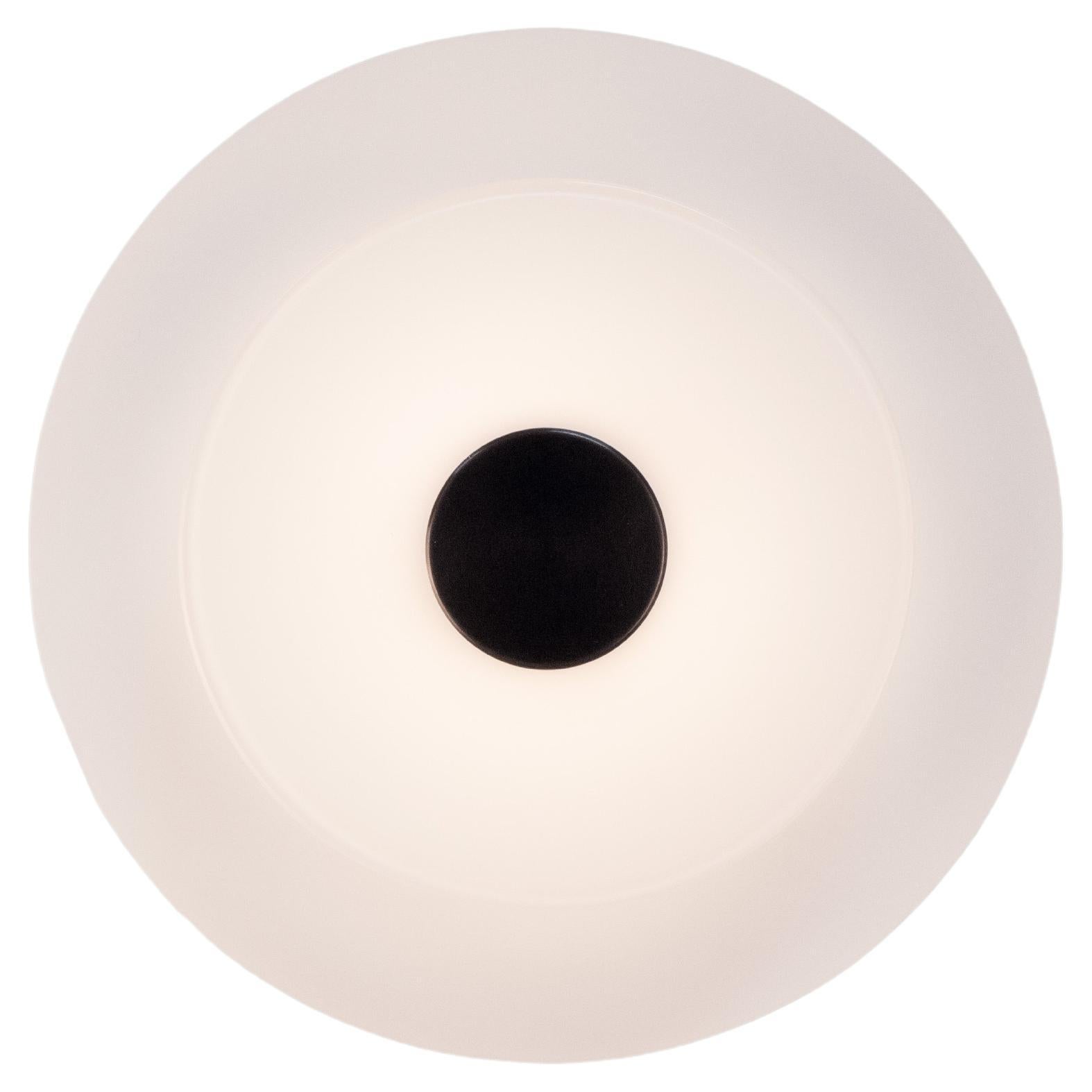 Large Arc Sconce in Black with White Lucite Shade For Sale at 1stDibs