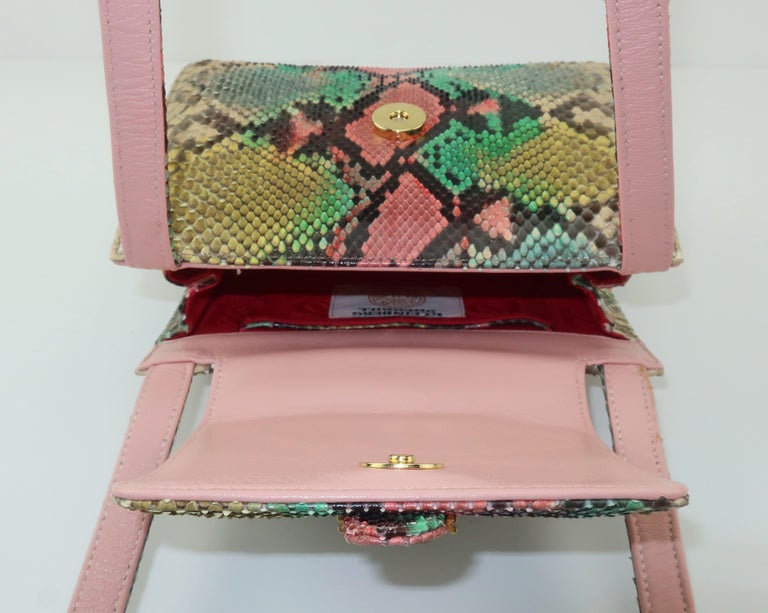 Kleinberg Sherrill Multi Color Python Snakeskin Handbag at 1stDibs ...
