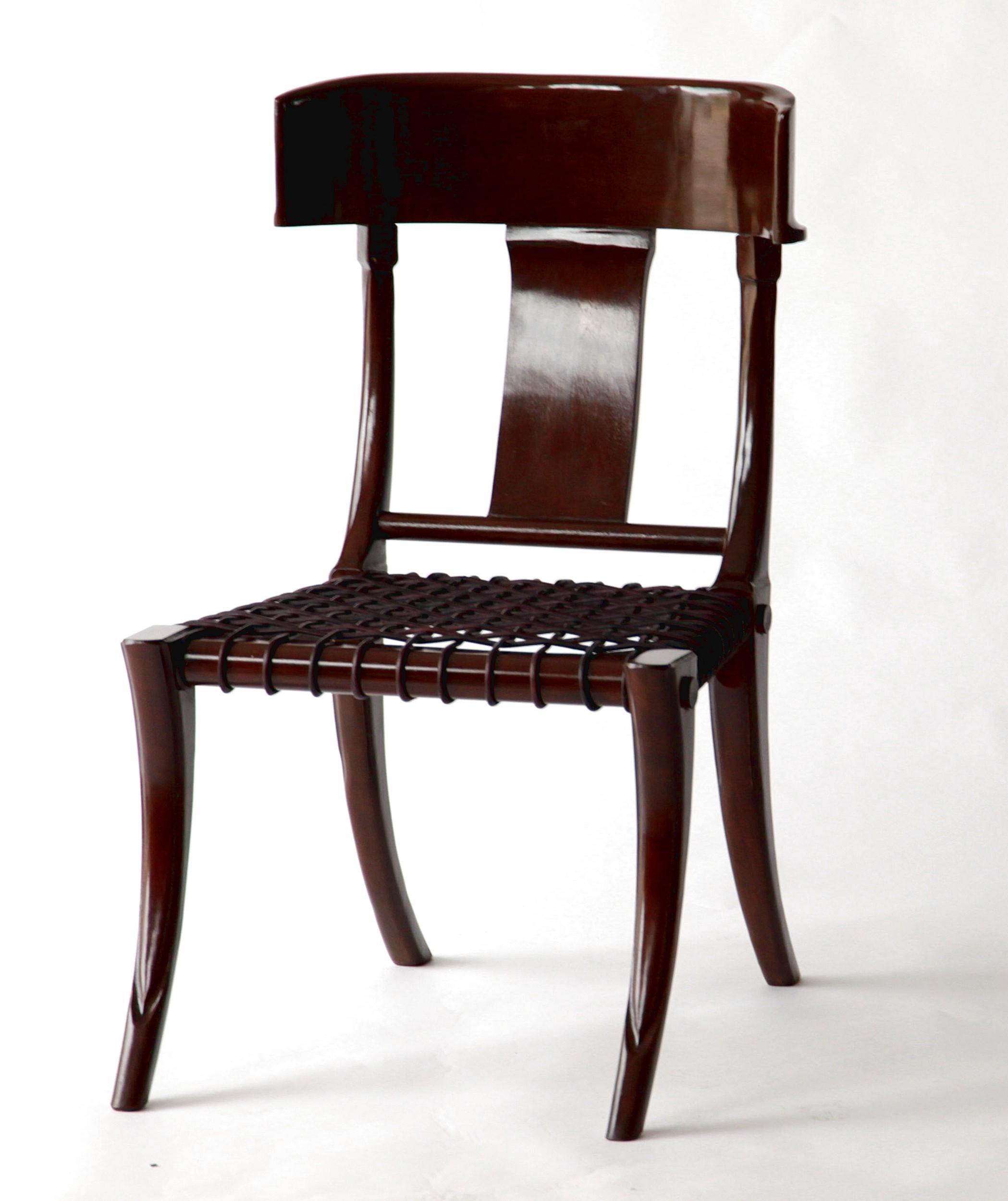 Klismos Chair, Italian Walnut, Brown Stain, Shellac Polish Finish ...