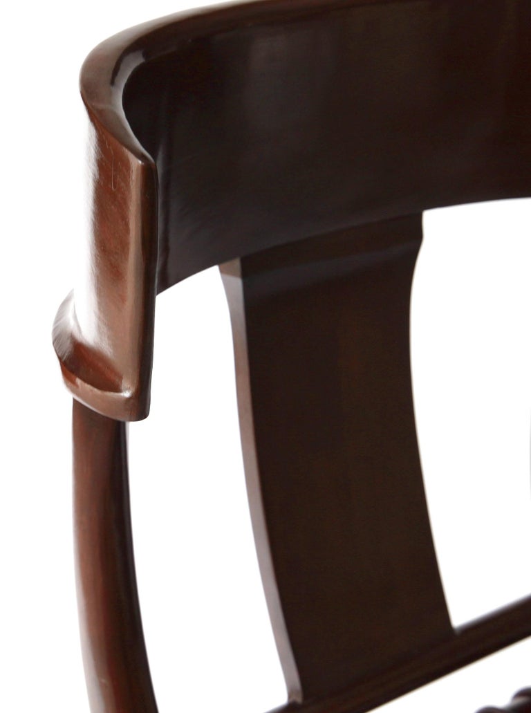 Klismos Chair, Italian Walnut, Brown Stain, Shellac Polish Finish ...