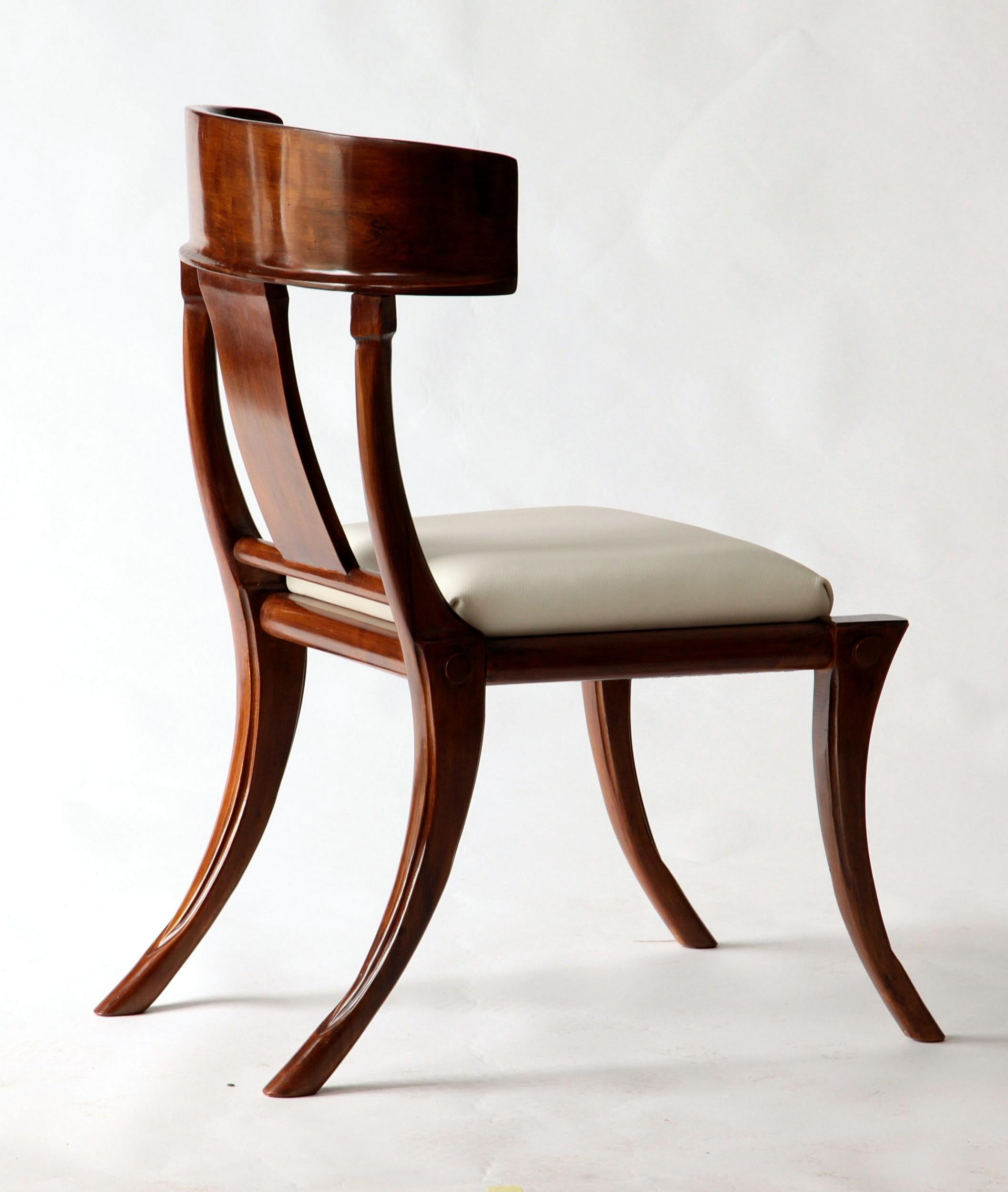 Klismos Chair, Italian Walnut, Medium Brown Stain and Shellak Polish ...
