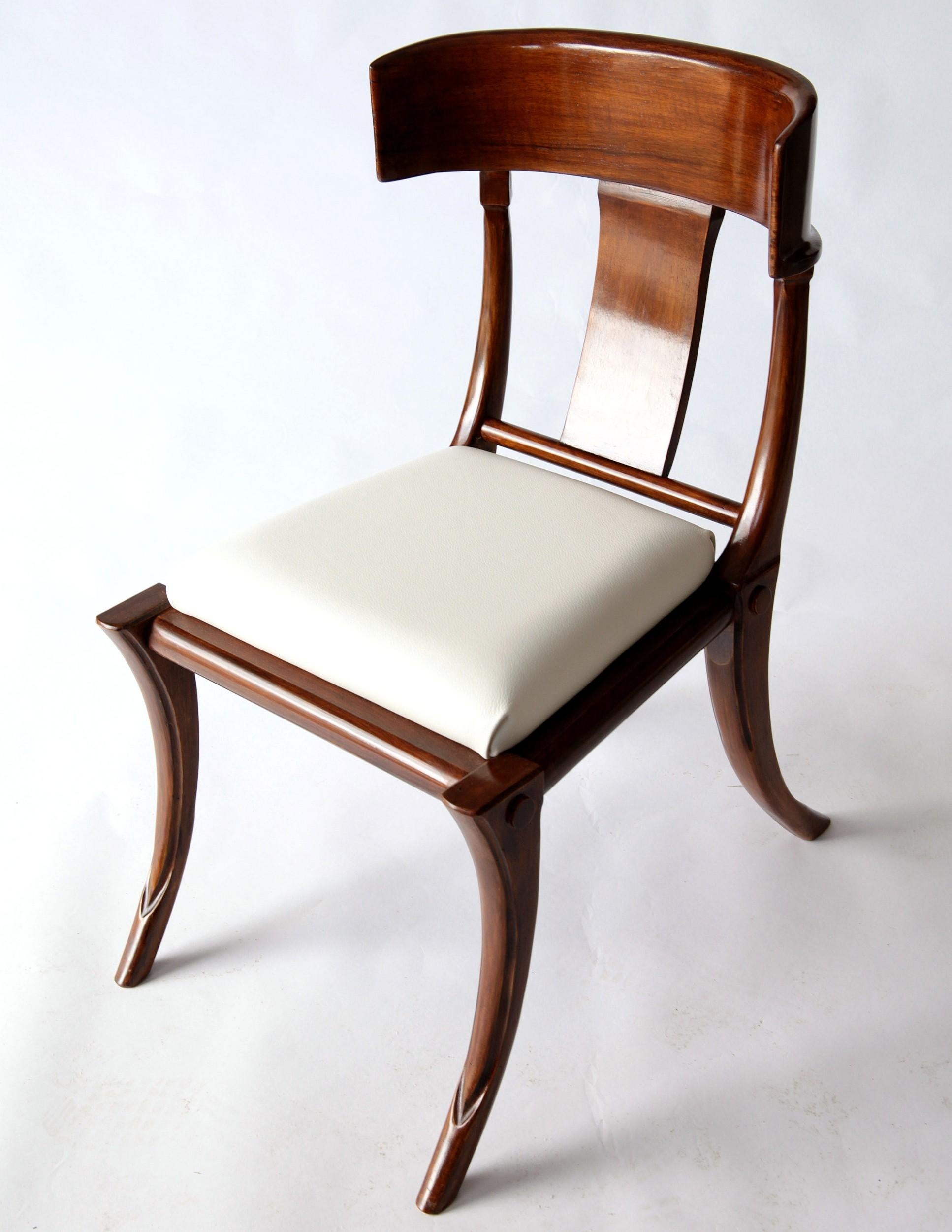 Klismos Chair, Italian Walnut, Medium Brown Stain and Shellak Polish ...