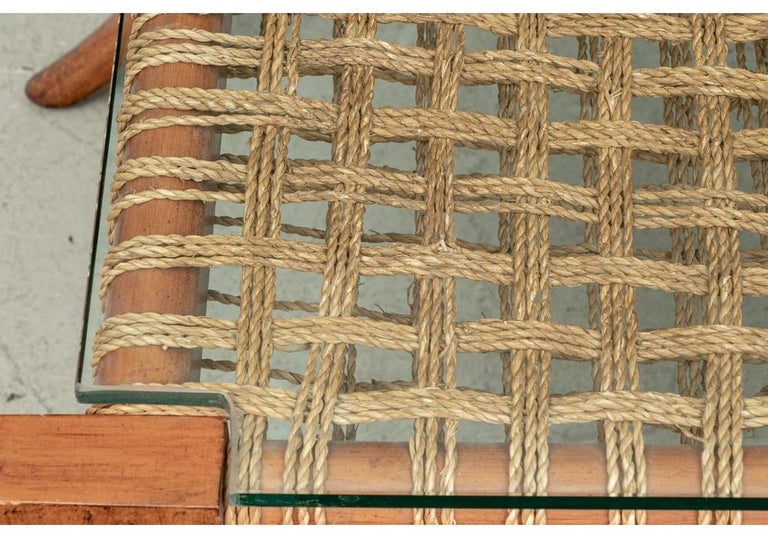 Klismos Style Cocktail Table With Woven Rope Top For Sale at 1stDibs