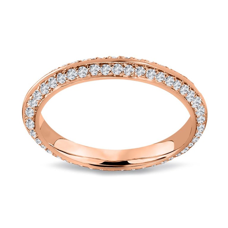 Customizable Knife Edge Micro Pave Diamond Eternity Ring 1/2 Carat For ...