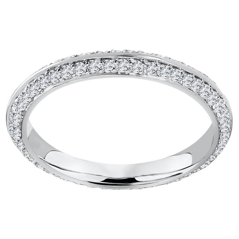 Customizable Knife Edge Micro Pave Diamond Eternity Ring 1/2 Carat For ...