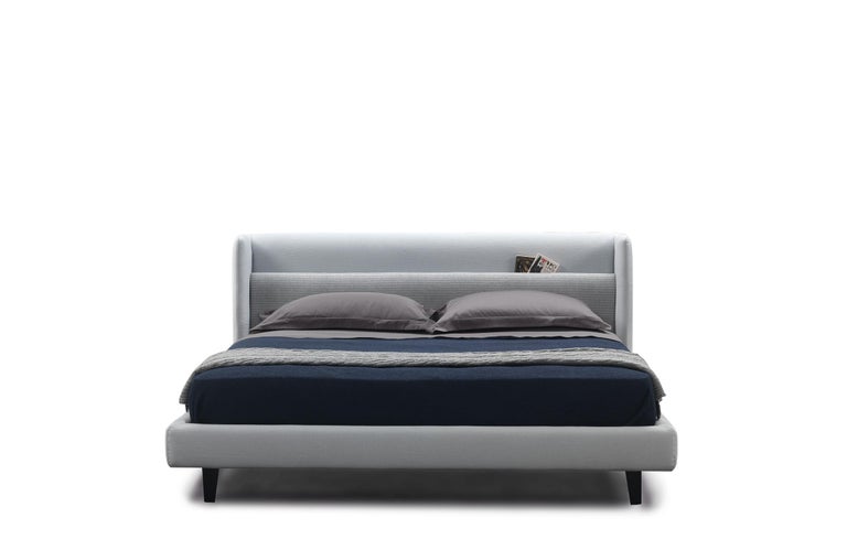 'KNIGHT' King-Size Bed in Light Grey with Functional Headboard For Sale ...