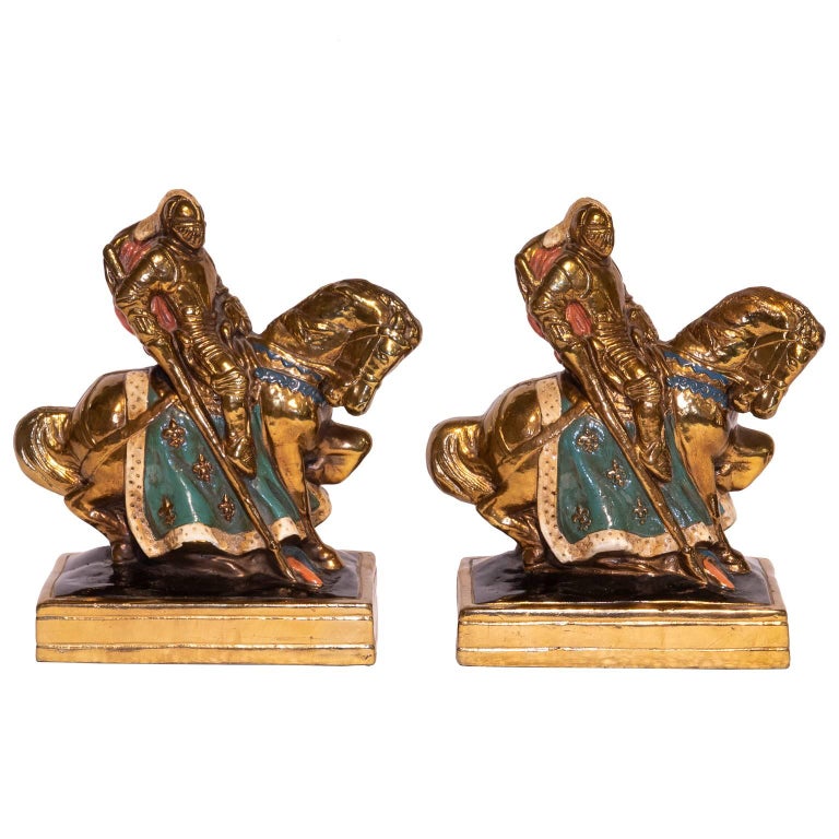Knights on Horseback Bronze Bookends at 1stDibs
