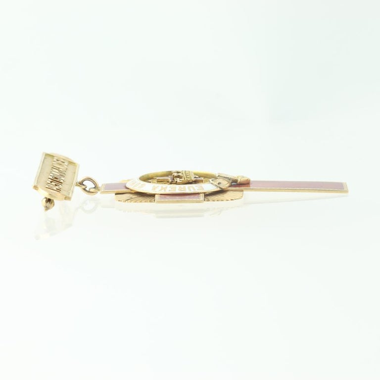 Knights Templar past Commander Medal, 14 Karat Yellow Gold Masonic ...