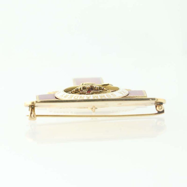 Knights Templar past Commander Medal, 14 Karat Yellow Gold Masonic ...