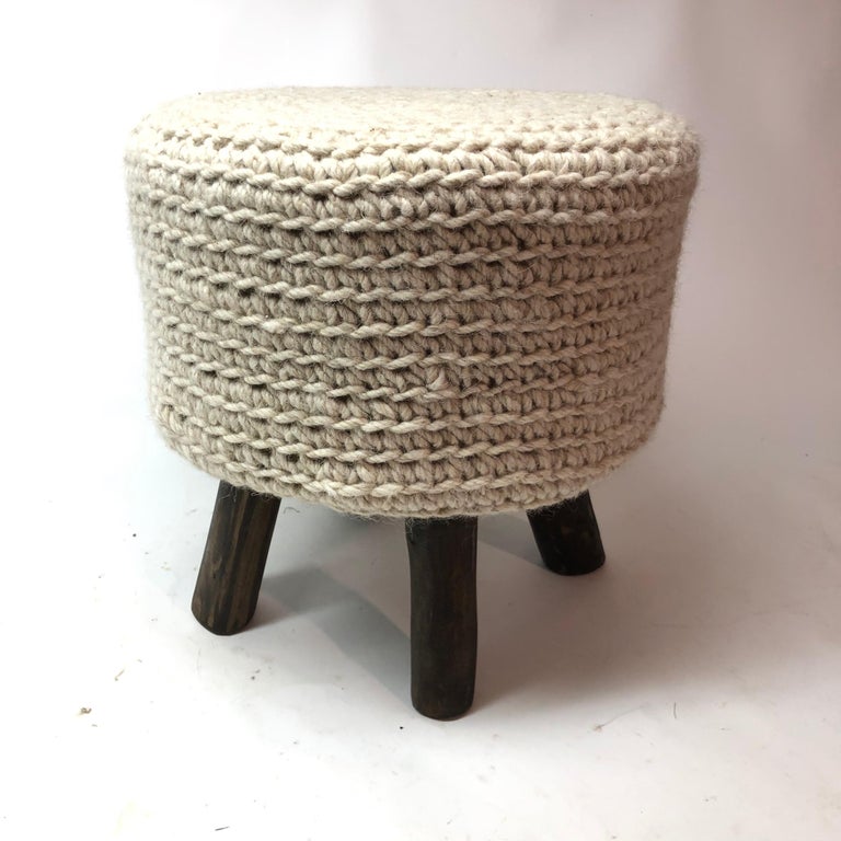 Knitted Stool with Wood Legs at 1stDibs | knitted stool with legs