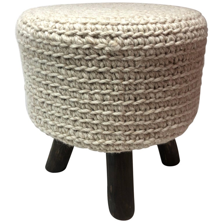 Knitted Stool with Wood Legs at 1stDibs | knitted stool with legs
