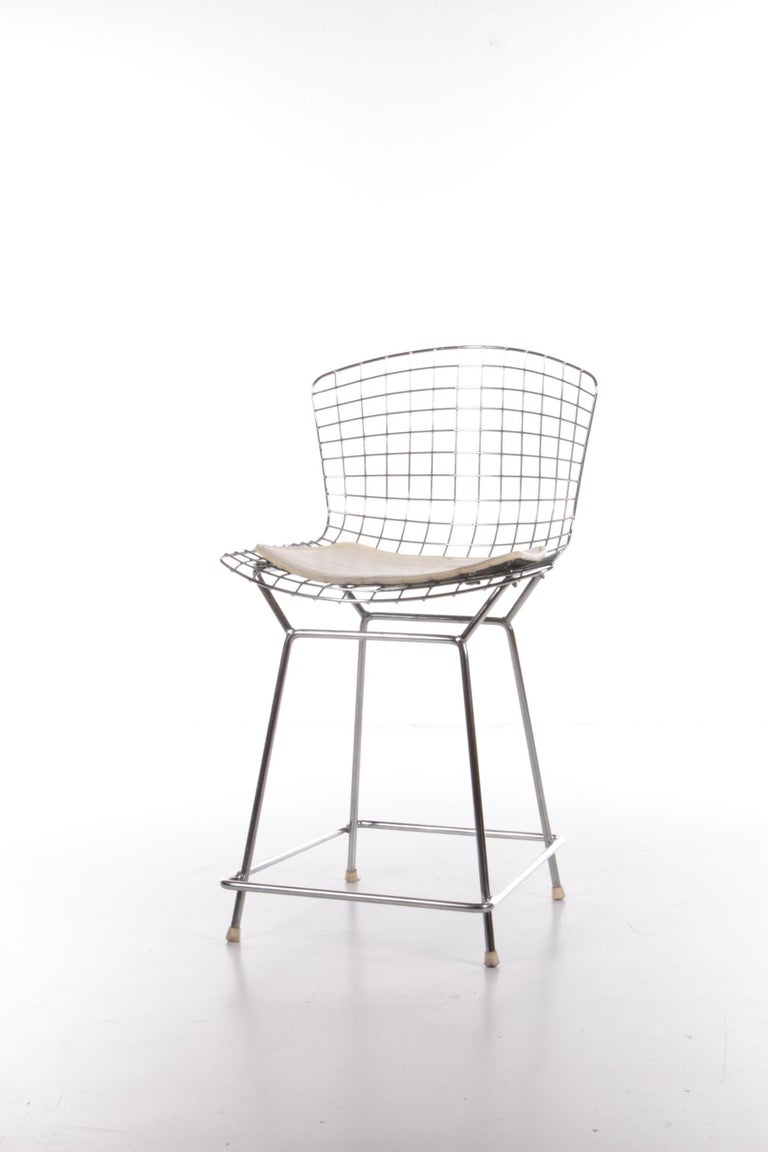 Knoll Bertoia Bar Stool with Beautiful Original Cushion, 1970 For Sale at 1stDibs