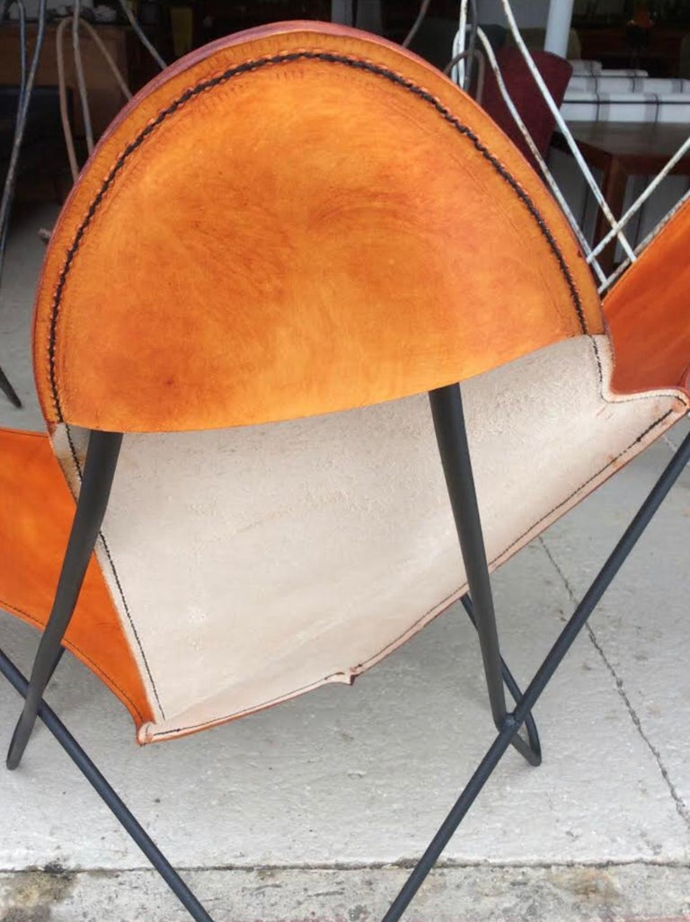 Knoll Hardoy Vintage BFK Butterfly Sling Chairs with New Leather at ...