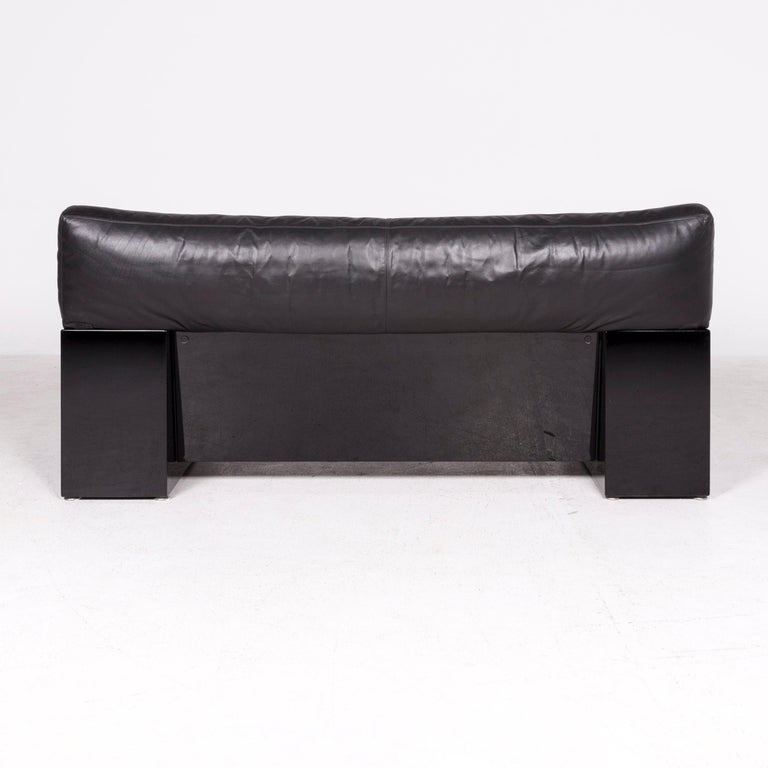 Knoll International Brigadier by Cini Boeri Designer Leather Sofa Black ...