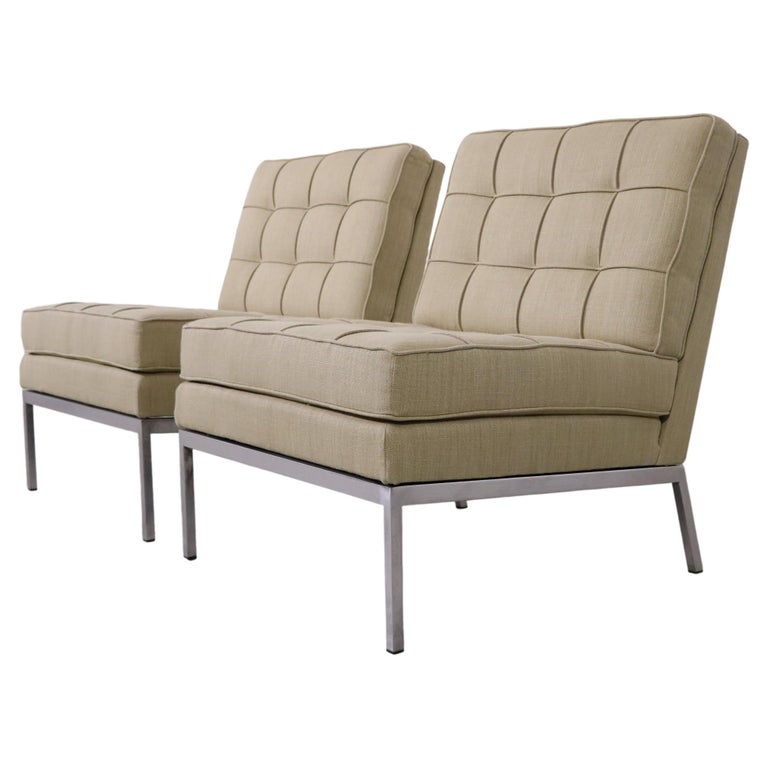 Knoll International Chair by Florence Knoll Model 67 C in Linen For ...