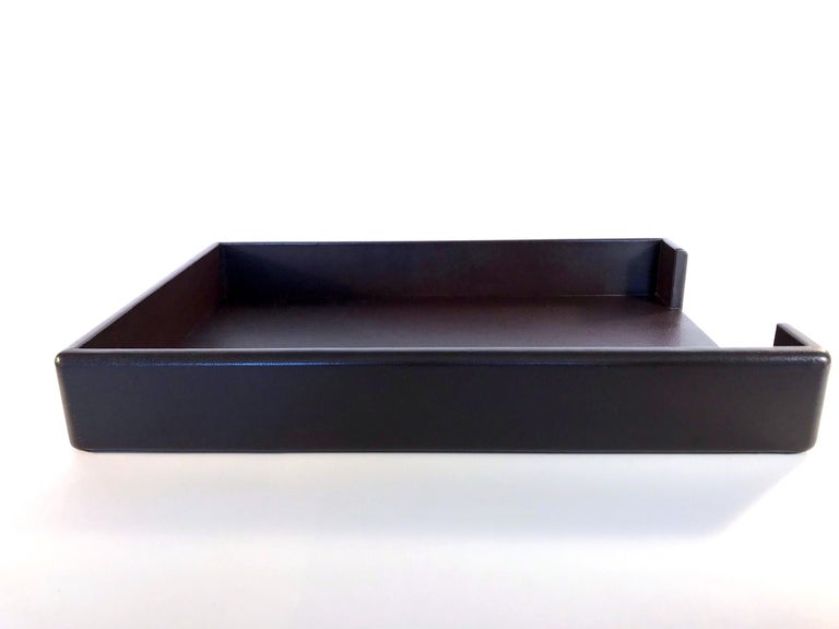 Knoll Leather Wrapped Leather Paper Desk Tray by Smokador in Chocolate ...