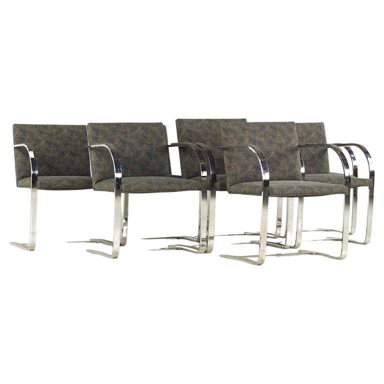 Knoll Mid-Century Brno Flatbar Chrome Dining Chairs, Set of 8 For Sale ...