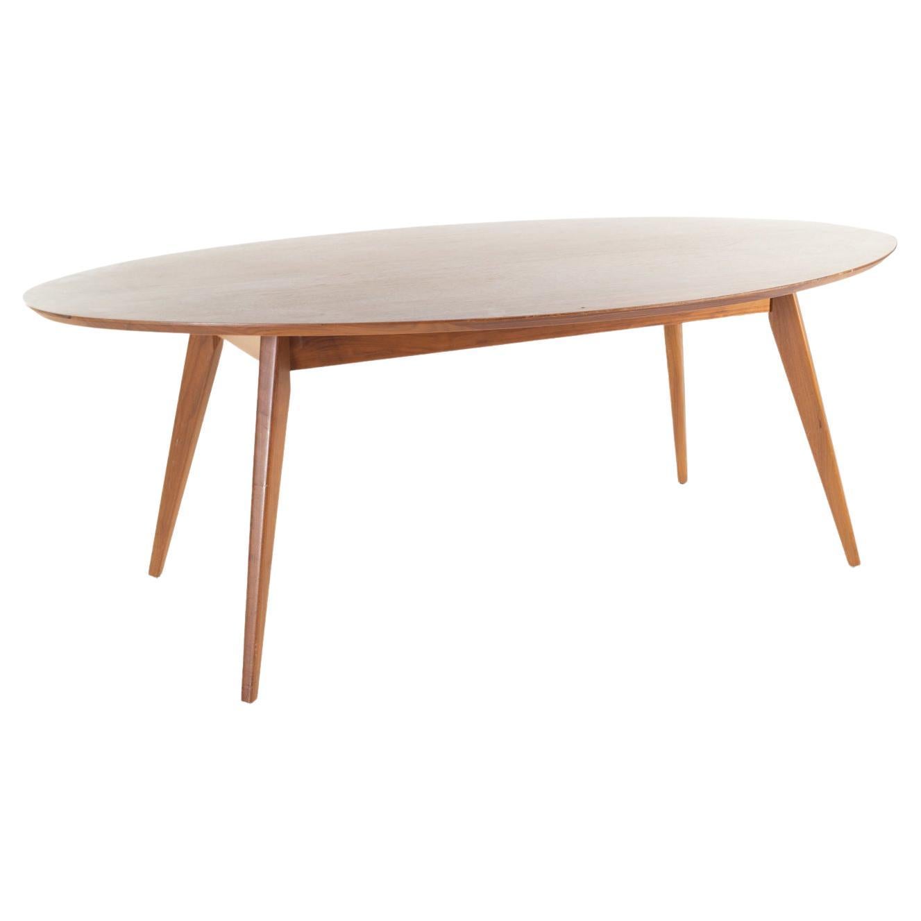 Knoll 84" Oval Walnut Table at 1stDibs