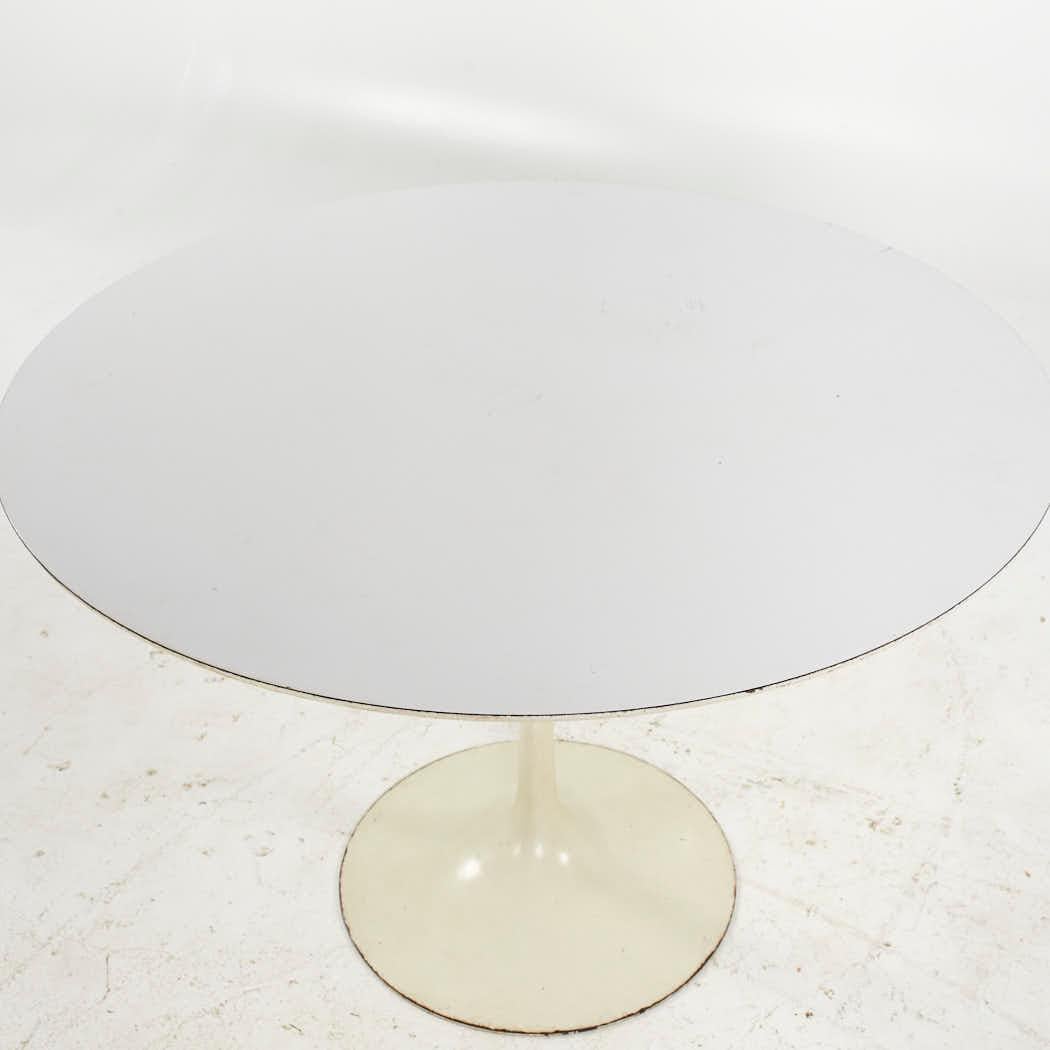 Knoll Mid Century White Laminate 42 Inch Tulip Dining Table For Sale at ...