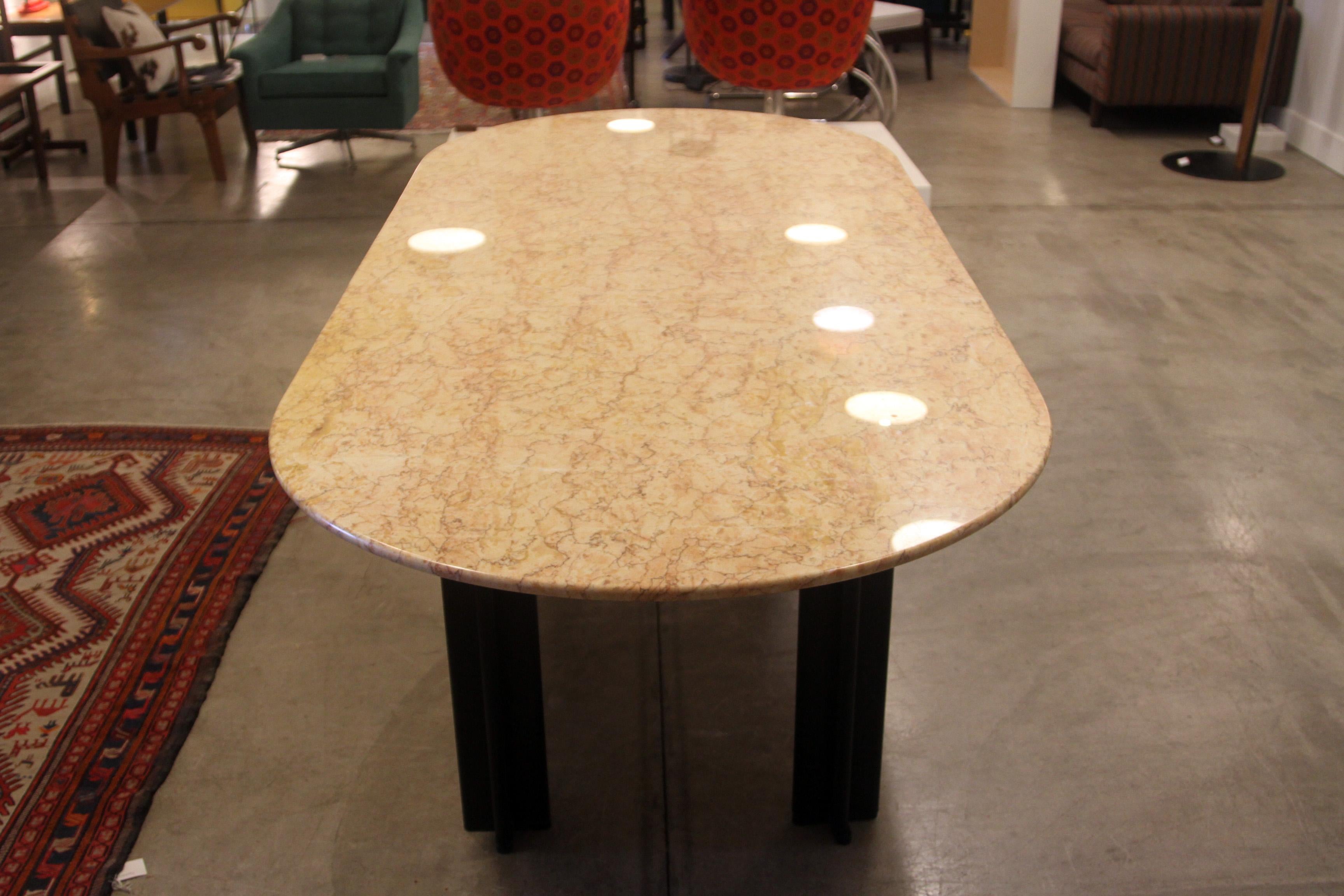 Knoll Oval Marble Pascal Mourgue Dining Table For Sale at 1stDibs