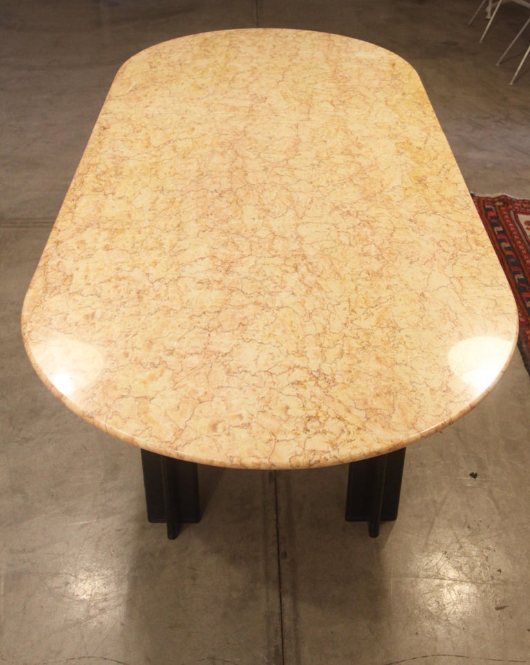 Knoll Oval Marble Pascal Mourgue Dining Table For Sale at 1stDibs