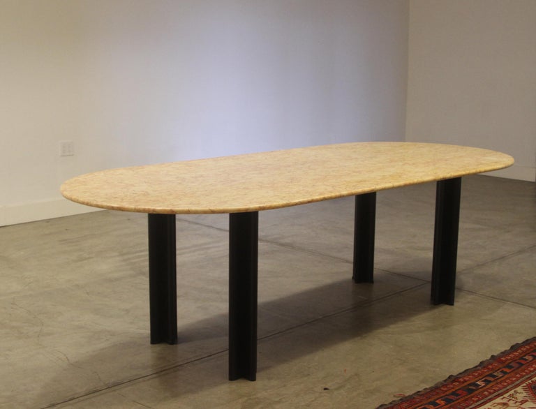 Knoll Oval Marble Pascal Mourgue Dining Table For Sale at 1stDibs