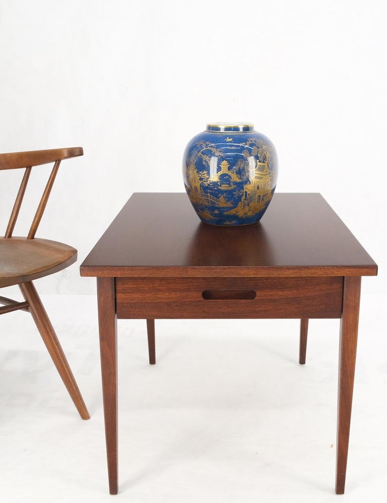 Knoll Risom One Drawer Oiled Walnut Tapered Legs End Side Table Stand ...