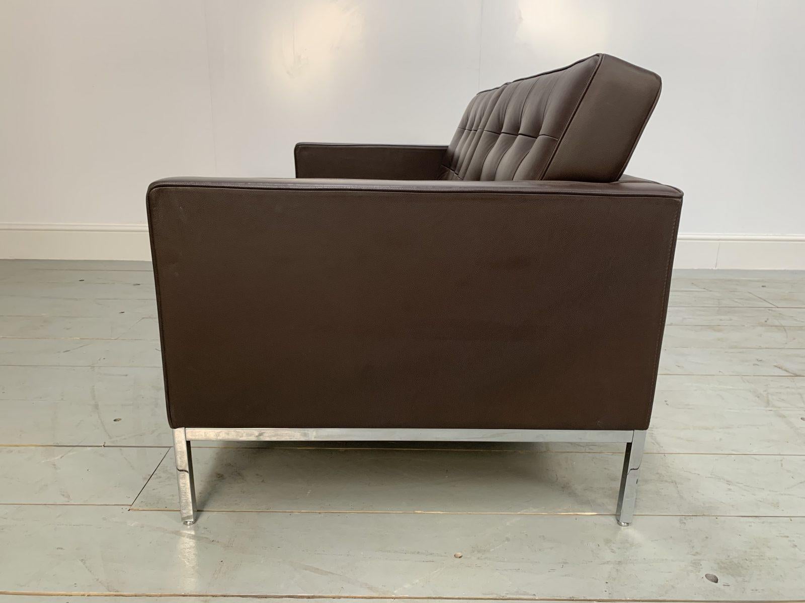 Knoll Studio “Florence Knoll” Settee Sofa in “Sabrina” Mahogany Brown ...