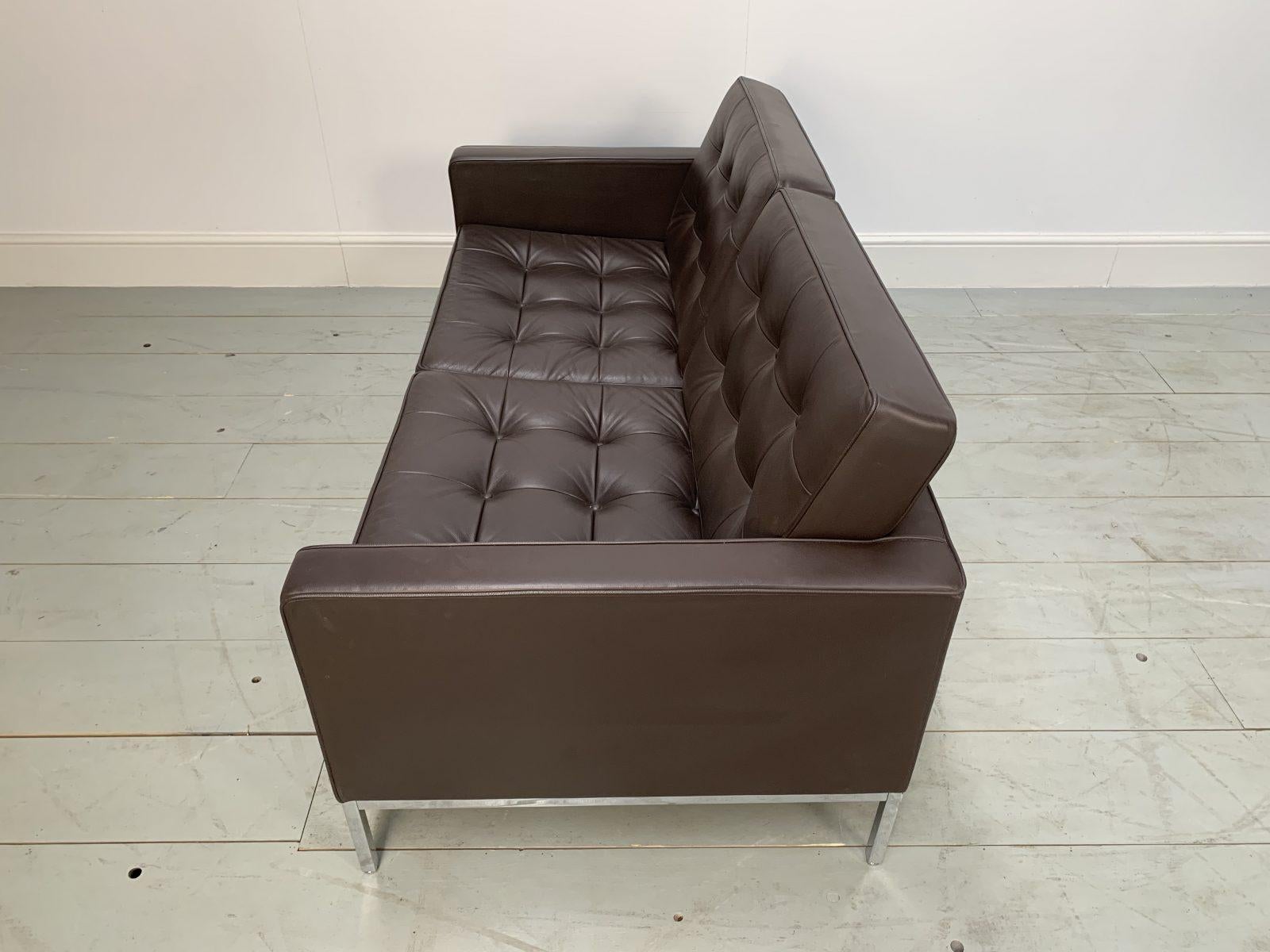 Knoll Studio “Florence Knoll” Settee Sofa in “Sabrina” Mahogany Brown ...