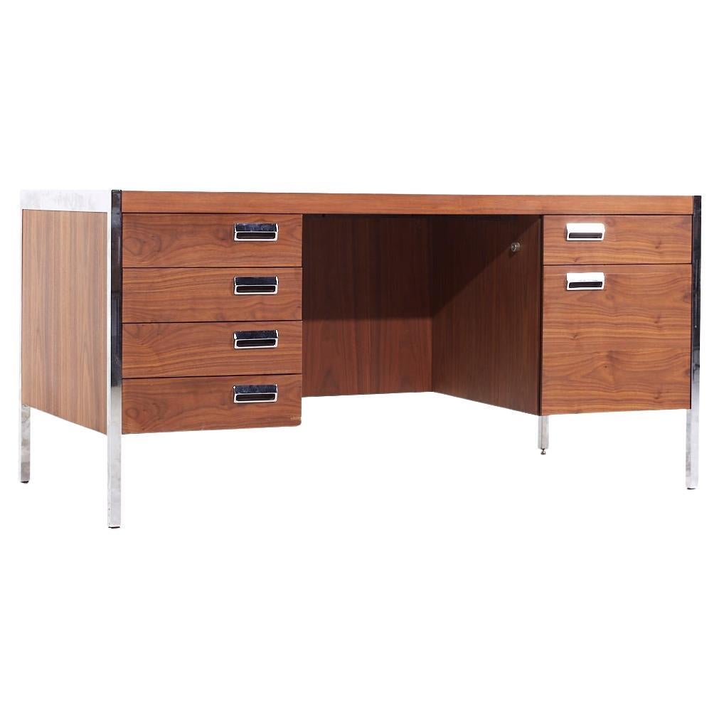 Architectural 1970's Mahogany Knoll Desk For Sale at 1stDibs | 1970's desk