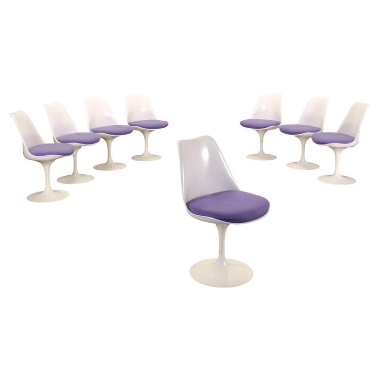 Knoll Tulip Group of 8 Chairs Plastic Italy 1990s at 1stDibs