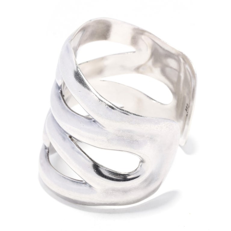 Knot Design Cuff Bracelet, Sterling Silver, Silver Cuff For Sale at 1stDibs