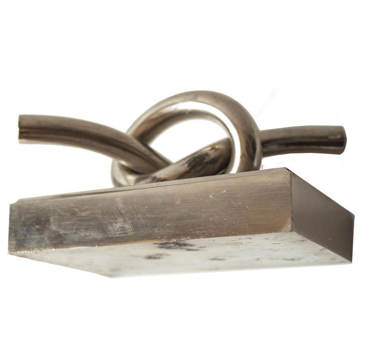 Knot Modernist Paperweight/Sculpture in Stainless Steel and Lead at 1stDibs