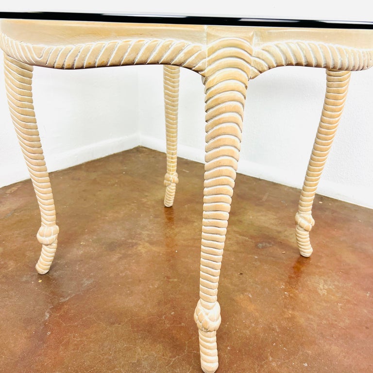 Knotted Rope Carved Wood Dining Table For Sale at 1stDibs