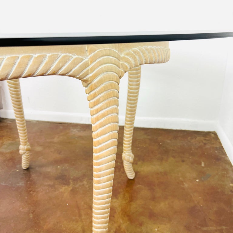 Knotted Rope Carved Wood Dining Table For Sale at 1stDibs