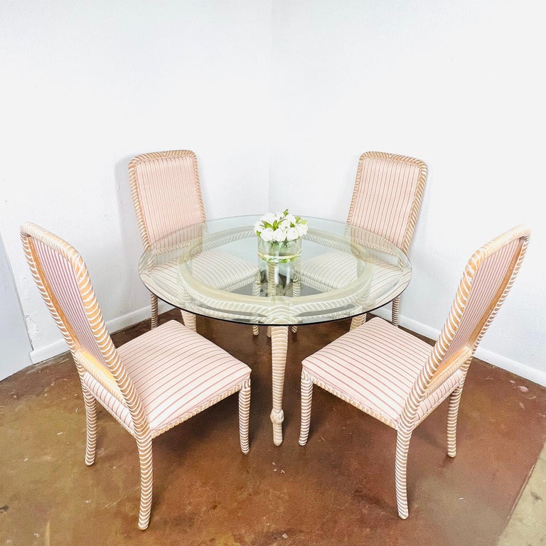 Knotted Rope Carved Wood Dining Table For Sale at 1stDibs