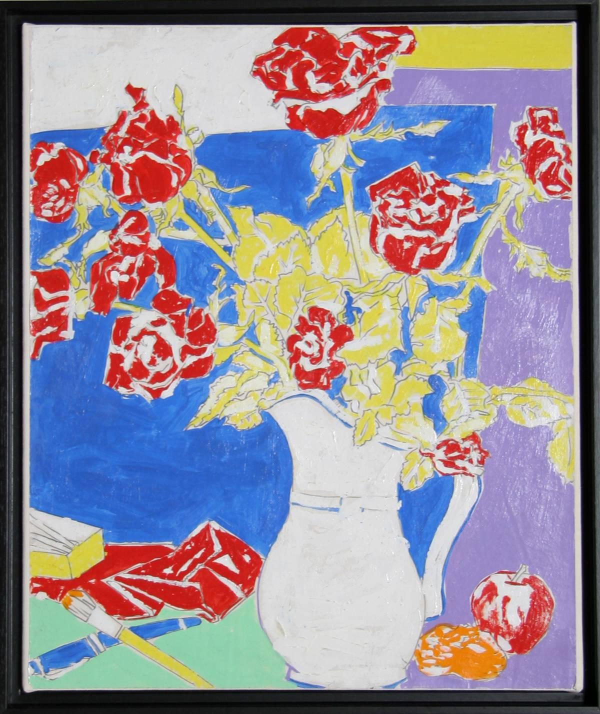 Knox Martin - Red Roses in the Artist's Room, Painting by Knox Martin ...