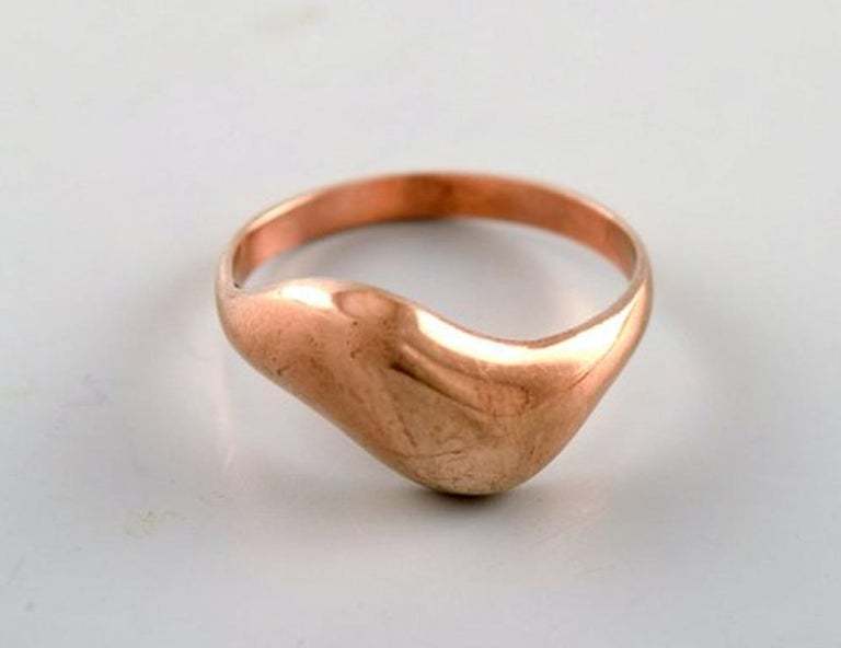 Knud Lind, Danish Goldsmith, Modernist Gold Ring in 14 Carat Gold at ...