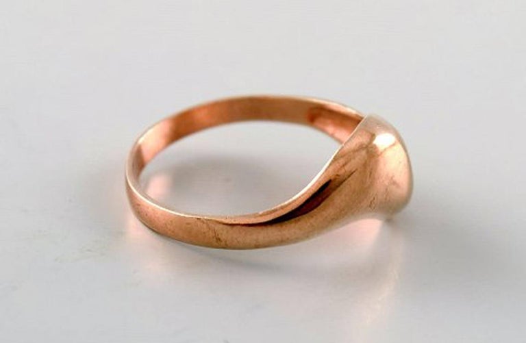 Knud Lind, Danish Goldsmith, Modernist Gold Ring in 14 Carat Gold at ...