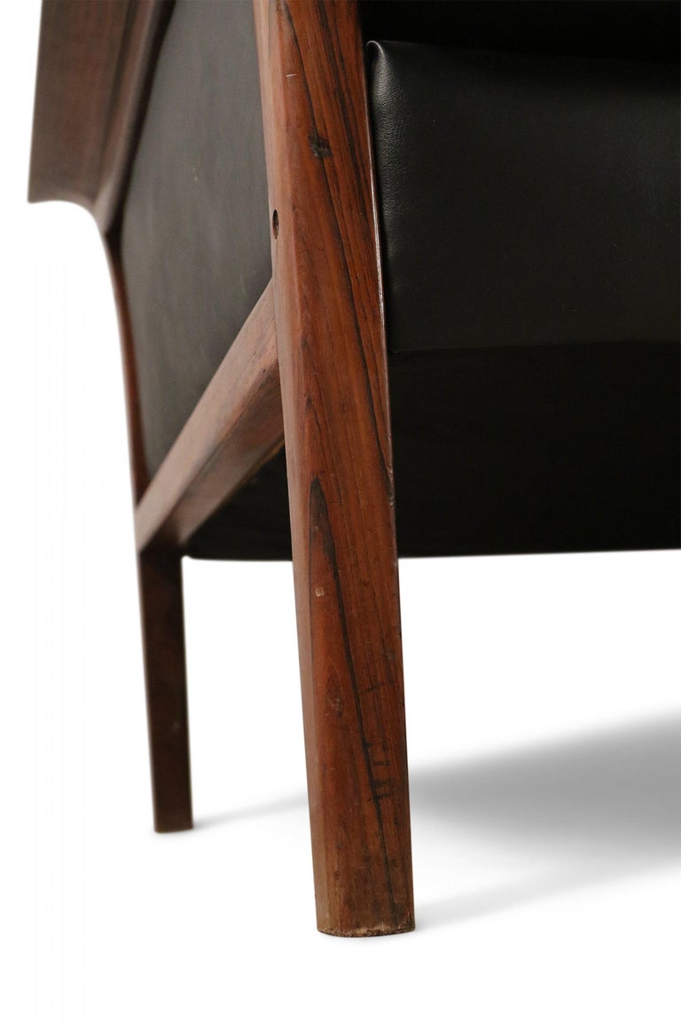 Knut Saeter for Vatner Mobler Mid-Century Norwegian Black Leather and ...